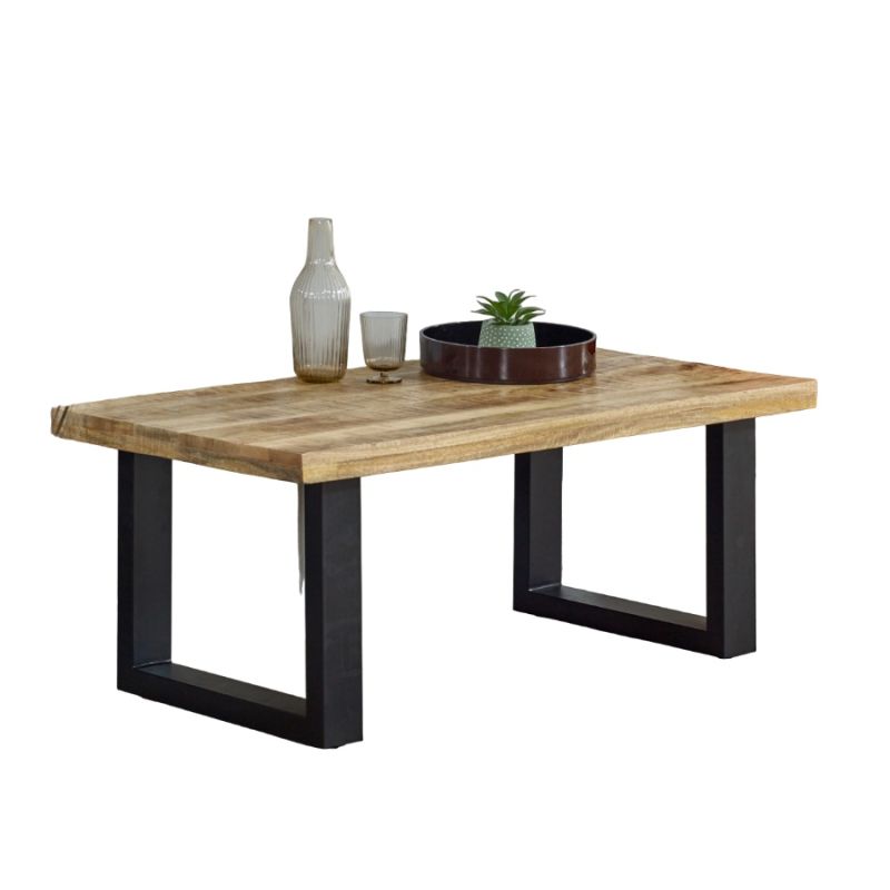 Saltash Rustic Mango Wood Coffee Table - rough sawn farmhouse mango ...